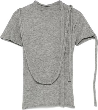 Ottolinger Gestricktes T-Shirt mit Riemen - Grau