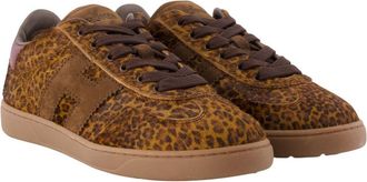 Hogan Womens Cool Allacciato H Sneakers - Hogan Leather Brown Goatskin Shoes