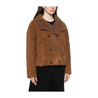 Ermanno Scervino Femme, Vestes, Brun, Taille: 38 FR Veste l&eacute;g&egrave;re &agrave; double boutonnage