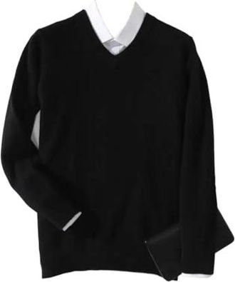 Generic Pull classique en cachemire pour homme Col en V Chaud Tricot Pullove Slim Manches longues Pull polyvalent, Nouveau5, XL