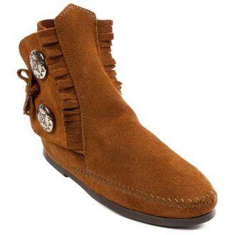 Minnetonka Mens Two Button Hardsole Boot - As Seen on Brad Pitt