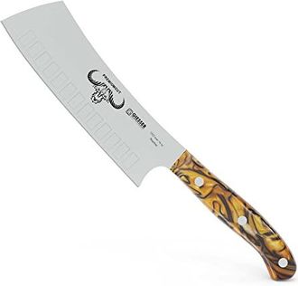 GIESSER seit 1776 - Made in Germany - Japanisches Kochmesser 16 cm, Kullenschliff, Spicy Orange, PremiumCut Yochobo No 1, K&uuml;chenmesser, Acryl, rot, deutsches 