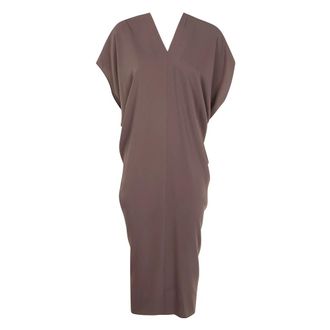 Maison Margiela Midi-Kleid mit V-Ausschnitt - - Dresses - Damen - Braun - XL