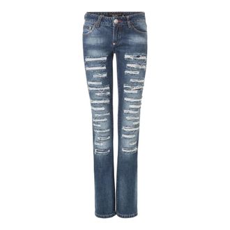 Philipp Plein Myself Straight Cut Jeans - - Jeans - Damen - Blau - W26
