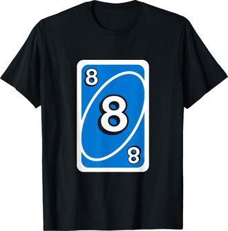 Uno Halloween Blue 8 Karte T-Shirt