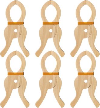 Carriere Jewelry 6 St&uuml;ck H&ouml;lzerne Spielklammern, Handgefertigte Riesenklammern, Spielzeuge, Holzklammern f&uuml;r Vorh&auml;nge, Kleiderschr&auml;nke, Balkone, Kreative Holzklammern