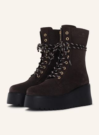 Aigner Aigner Plateau Bootie With Lacing Plateau Bootie 2f braun