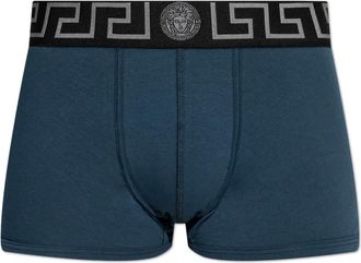 Versace Homme, Sous-v&ecirc;tements, Bleu, Taille: S Greca Border Trunks