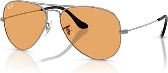 Ray-Ban Aviator Classic Summer Capsule Sonnenbrillen Gunmetal Fassung Orange Glas 58-14