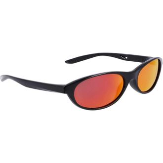 Nike Oval-Sonnenbrille f&uuml;r Herren/Damen Unisex (Schwarz/Rot)