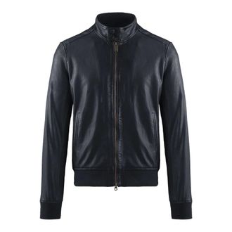 Bomboogie Homme, Vestes, Gris, Taille: XL Friz Leather Bomber Jacket