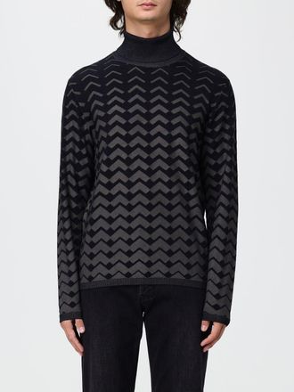 Emporio Armani Col roul&eacute; coupe slim en lyocell &agrave; motif zigzag abstrait