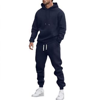 Generic Surv&ecirc;tements pour hommes ensemble complet veste zipp&eacute;e pantalon de jogging sweat &agrave; capuche polaire surv&ecirc;tement homme surv&ecirc;tement 2 pi&egrave;ces ensemble sur