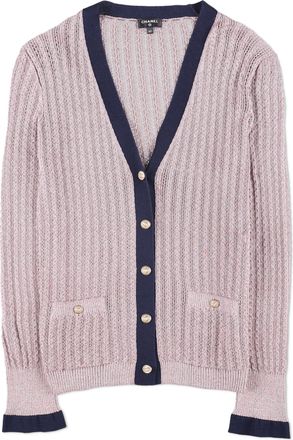 Chanel Silk Knit V-Neck Cardigan Size S