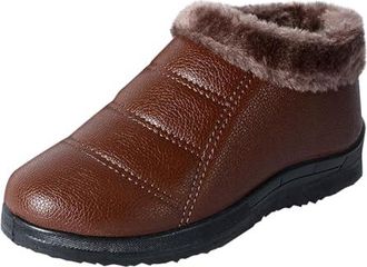 Generic Bottines Pour Femme dHiver Plates Doubl&eacute;s en Peluche Chaude Slip-on Bottes De Neige Antid&eacute;rapantes L&eacute;g&egrave;res Confortables Chaussures De Marche D&eacute;contrac
