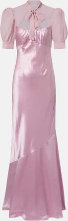 Alessandra Rich Robe longue en satin de soie