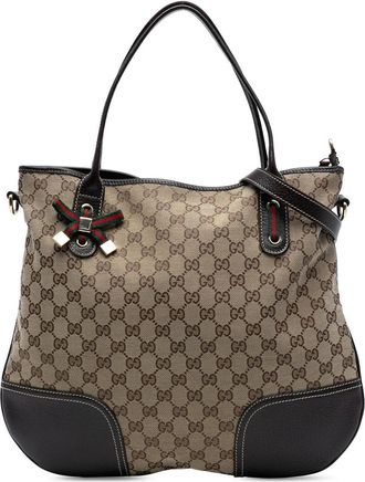 Gucci Hobo Bags - GG Canvas Princy Satchel - Gr. unisize - in Braun - für Damen