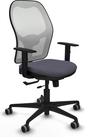 Piqueras y Crespo Schreibtischstuhl in Grau und Wei&szlig;, mit 1D-Armlehnen, h&ouml;henverstellbare Lendenwirbelst&uuml;tze, ausgestattet mit Syncro/Traslack und injiziertem Schaumsto