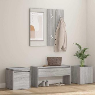 vidaXL Garderoben-Set Grau Sonoma Holzwerkstoff - Vidaxl