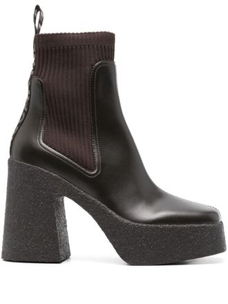 Stella McCartney Skyla Stiefel mit Logo-Streifen 110mm - Braun