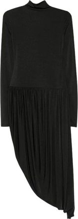 Andamane Robe mi-longue drap&eacute;e &agrave; col haut - Femme - Robes - Noir - Taille: 36 FR