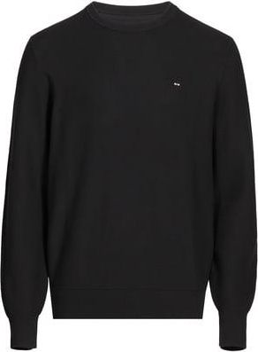 Eden Park Rundhalspullover aus Baumwolle mit Stickerei in Schwarz