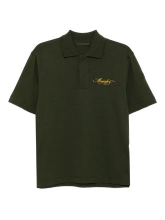 Moncler polo &agrave; logo brod&eacute; - Vert
