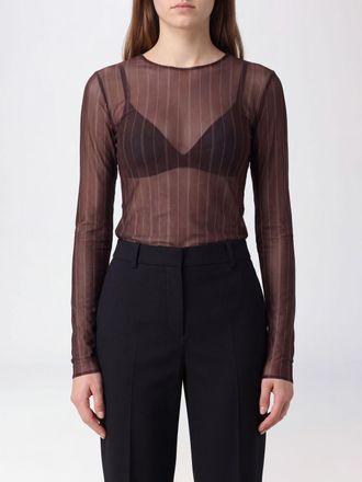 Patrizia Pepe Gestreiftes Langarm-Top von aus Jersey mit asymmetrischem Saum