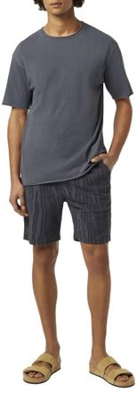 Scotch & Soda Mens Relaxed-fit raw Edge T-Shirt, Washed Black, XXL