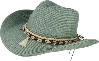 Generic Chapeau de plage en paille, chapeau de cowboy, chapeau de plage de soleil - Élégant et respirant - Chapeau de cowboy élégant et respirant pour le jard