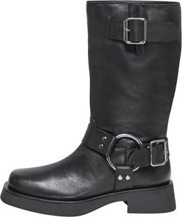 Only Femme Leather Biker Boot Onlbea Bottes de Motard en Cuir, Noir, 41 EU
