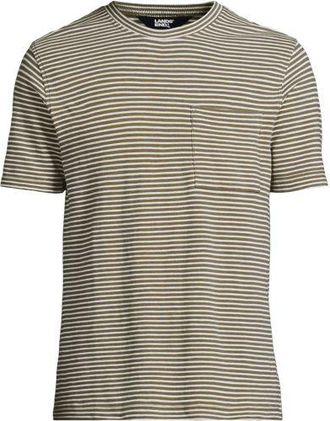 Lands End Kurzarm-Shirt aus Baumwoll-/Leinenmix, Herren, Gr&ouml;&szlig;e:52-54 regular, Beige, Baumwolle/Leinen, by Lands End