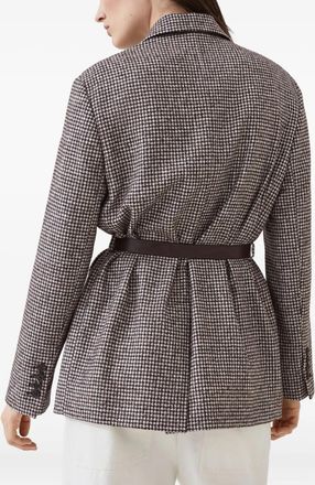 Brunello Cucinelli Womens Houndstooth Belted Blazer Aw25 W