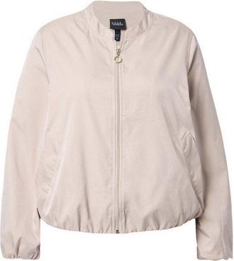 Ulla Popken Kurzjacke Satin-Blouson elastischer Saum Stehkragen