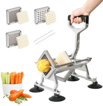Anatole Coupe-Frites Professionnel avec 6mm 9 mm 13 mm Lames en Acier Inoxydable Coupe Pommes de Terre Frites Manuel Trancheuse de L&eacute;gumes Commerciale avec Ve