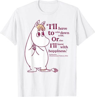 Moomin T-Shirt für Erwachsene: Snorkmaiden Moominsummer Madness Zitat, Weiß, S, Kurzarm, Klassische Passform, Unisex