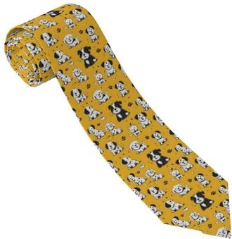 Generic Chien Mignon Imprimé Noir Et Blanc Cravate Décontractée Cravatte Polyvalente Cravate Homme Pour Travail Adultes Soirée