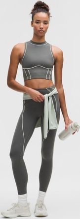 lululemon Ultralu Contour-Seam High-Rise Leggings f&uuml;r Frauen - Gr&ouml;&szlig;e 10 in Onyx Grey