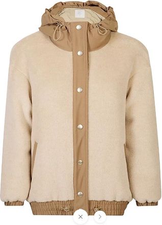Eleventy Femme, Sport, Beige, Taille: 36 FR Bomber cappuccio