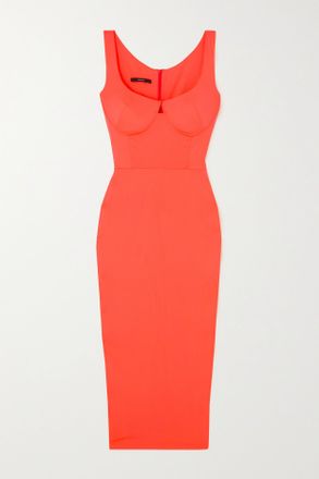 Alex Perry Robe Midi En Jersey Stretch Alden - Rose