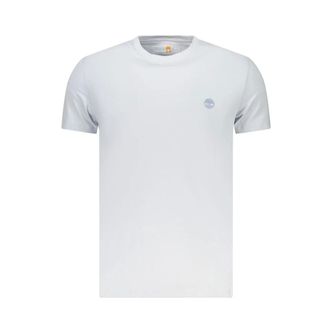 Timberland Homme, Tops, Blanc, Taille: L T-Shirt Col Rond Coupe Slim