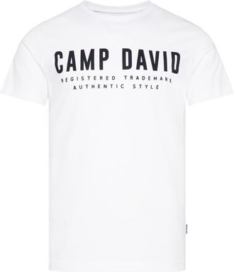Camp David Herren Basic Logo T-Shirt, 100% Baumwolle, Rundhalsausschnitt, Regular Fit, Opticwhite, XXXL