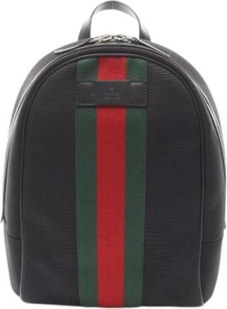 Gucci unisex, Pre-owned, Noir, Taille: ONE Size Sac &agrave; dos Vintage en Nylon Pre-owned