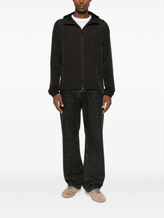 HUGO BOSS Logo-Print Hooded Jacket - Black
