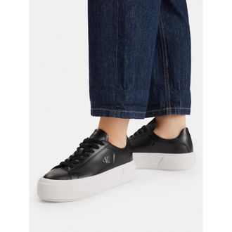 Calvin Klein Sneakers Calvin Klein Flatform Lace Up Lth YW0YW01928 Schwarz