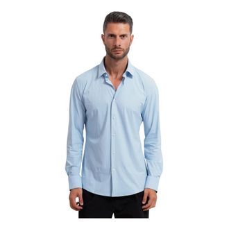 HUGO BOSS Homme, Chemises, Bleu, Taille: L Chemise ajust&eacute;e en jersey stretch