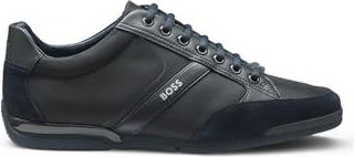 BOSS Hommes Saturn Lowp Baskets en mélange de matières avec Similicuir et Cuir suédé