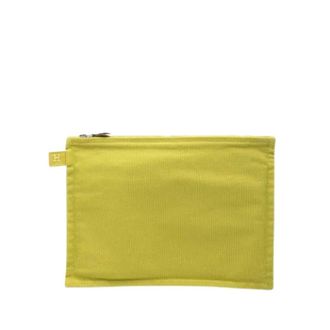 Herm&egrave;s Pochette en toile Pre-owned - Femme - Pre-owned - Vert - Taille: ONE Size