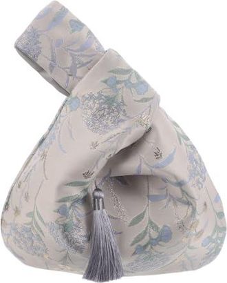 Minkissy Sac De Poignet En Tissu Sac Cabas Portefeuille Femme Blue
