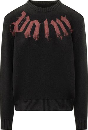 Palm Angels Homme, Pulls, Noir, Taille: XL Big Neck Logo Sweater